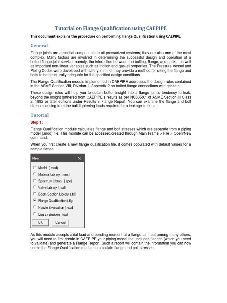 Tutorial On Flange Qualification Using CAEPIPE: General | PDF | Stress ...