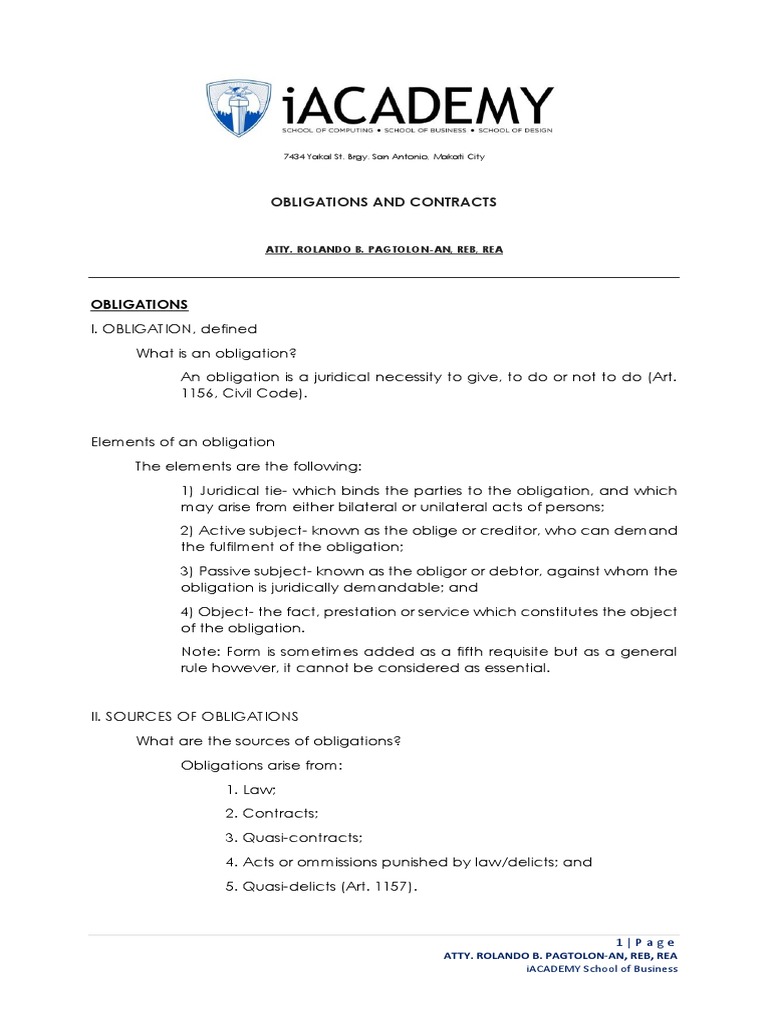 Oblicon Notes | PDF | Law Of Obligations | Guarantee