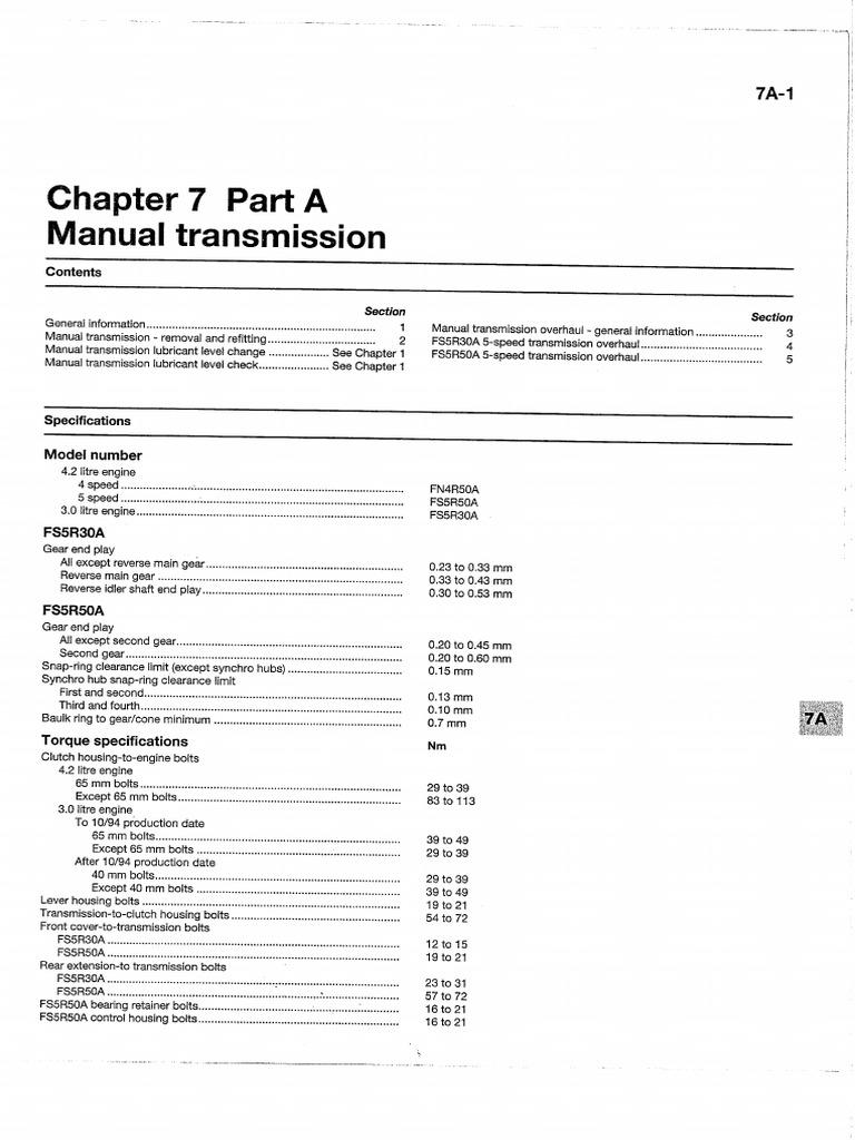 Chapter 7. Manual and Automatic Transmission & Transfer Case | PDF