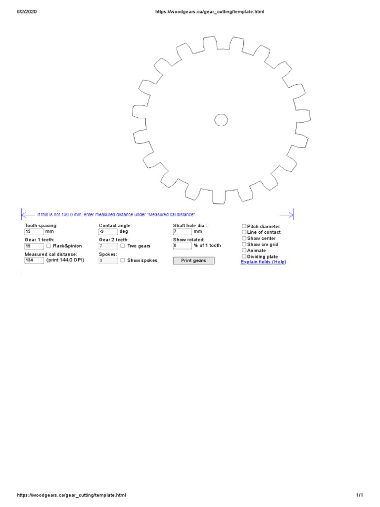 Print Gears: Explain Fields (Help) | PDF