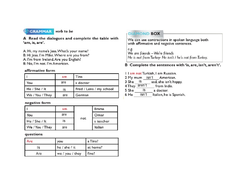Is Are Is Are Isn't Aren't Isn't Is | PDF