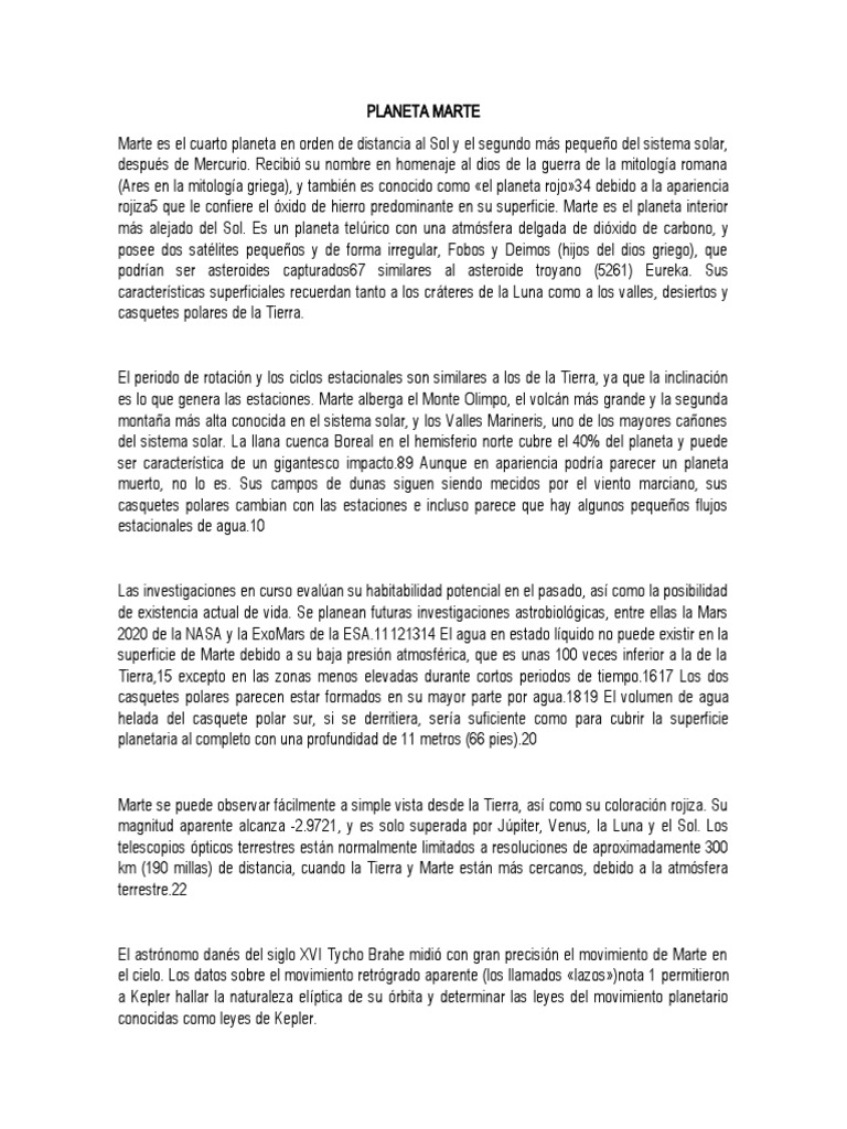 Planeta Marte | PDF | Marte | Tierra