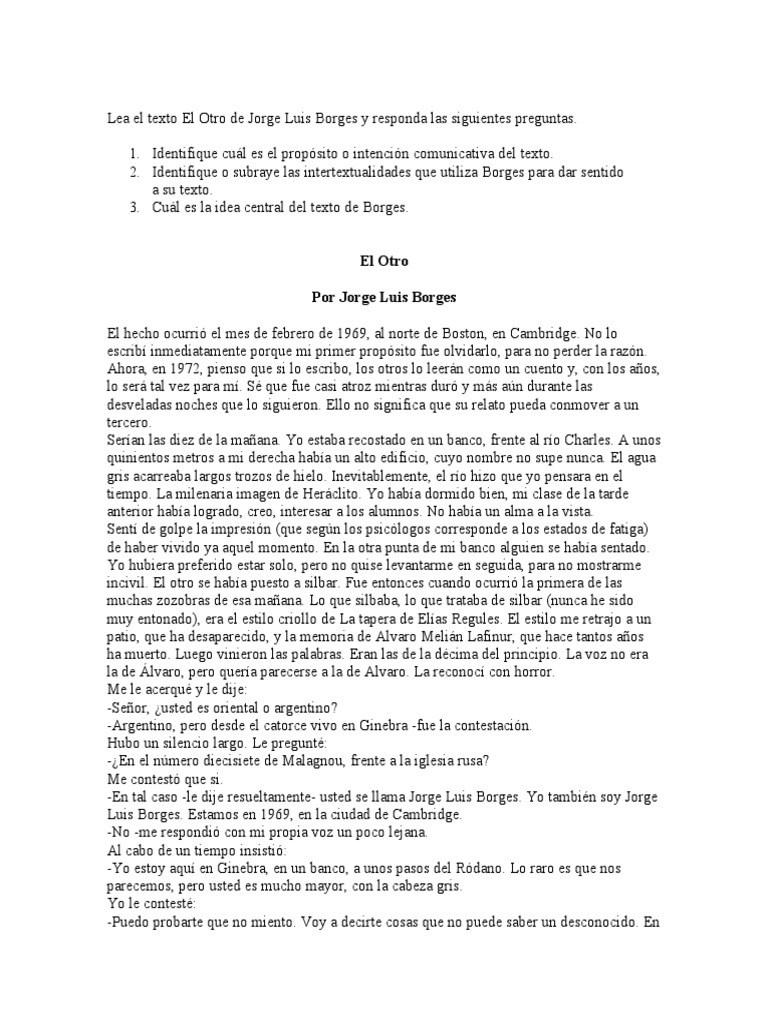 El Otro de Jorge Luis Borges | PDF