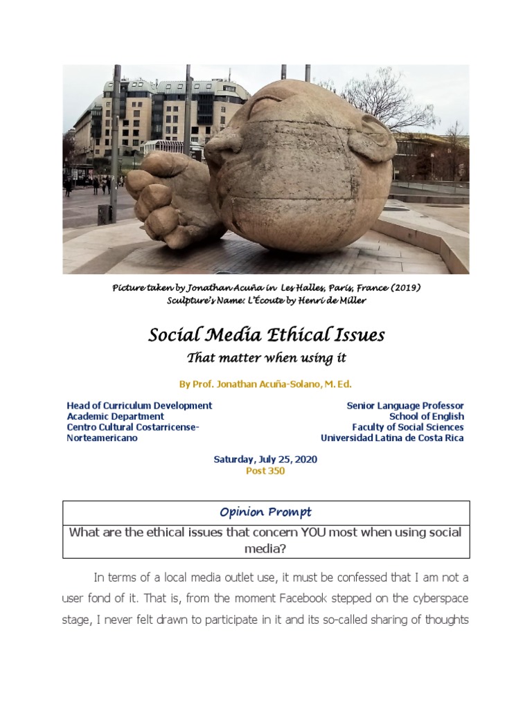 Social Media Ethical Concerns Explained | PDF | Social Media | Popular ...