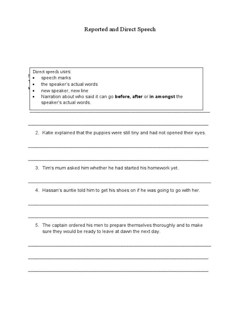 Converting Reported to Direct Speech | PDF