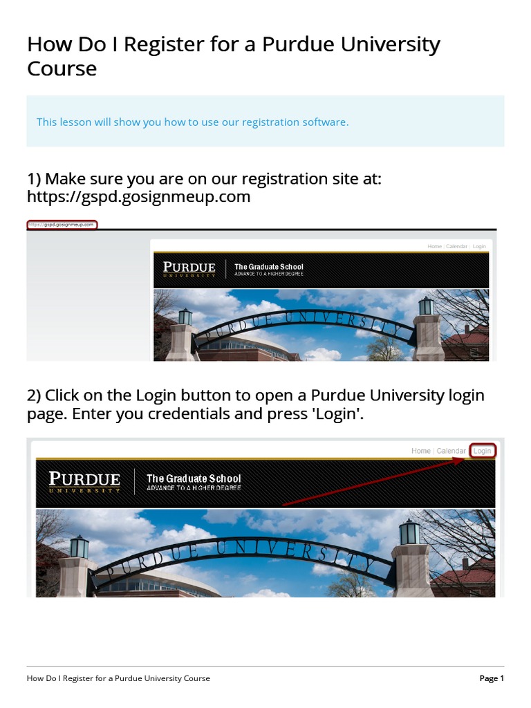 How Do I Register For A Purdue University Course-1 | Download Free PDF ...