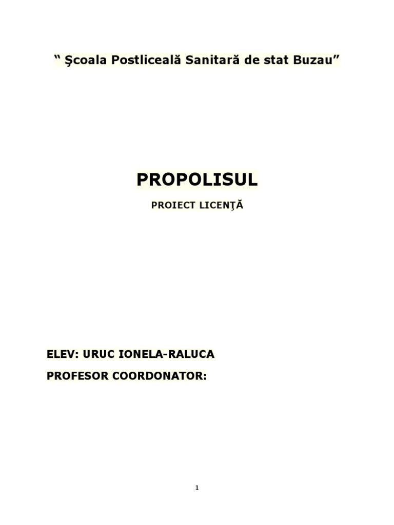 Proiect Propolis Licenta | PDF