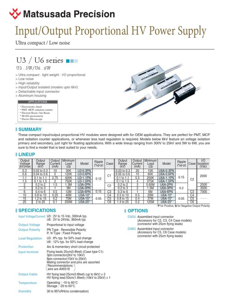 Matsusada DC-DC Converters | PDF | Power Supply | Capacitor