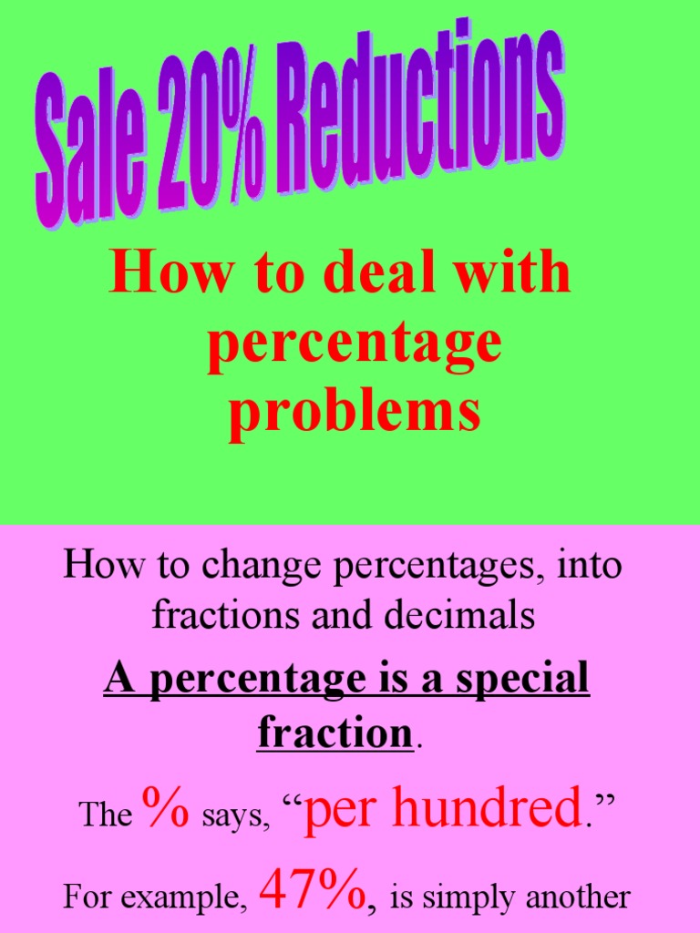 How To Deal With Percentage Problems | PDF | Fraction (Mathematics ...