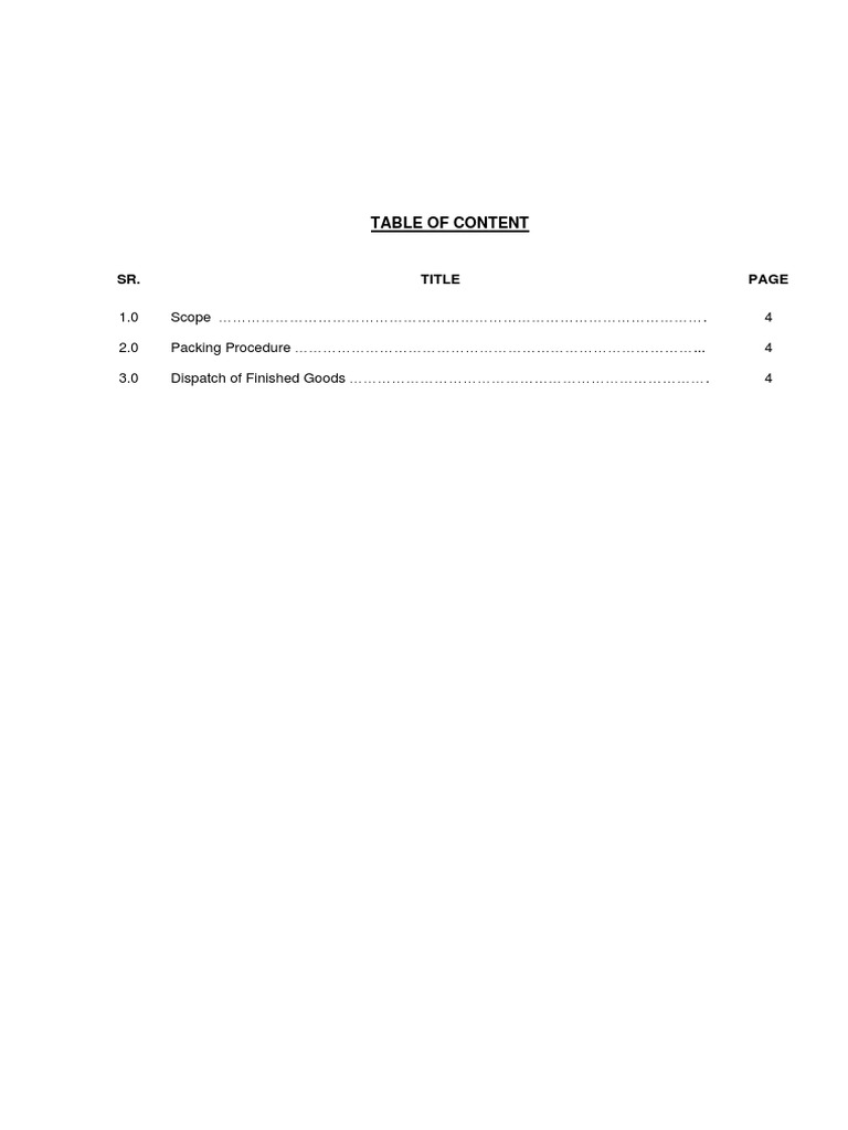 Finished Goods Packing & Dispatch Procedure | PDF