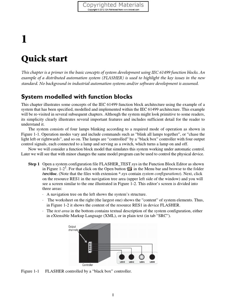 Quick Start: System Modelled With Function Blocks | PDF | Input/Output | Subroutine
