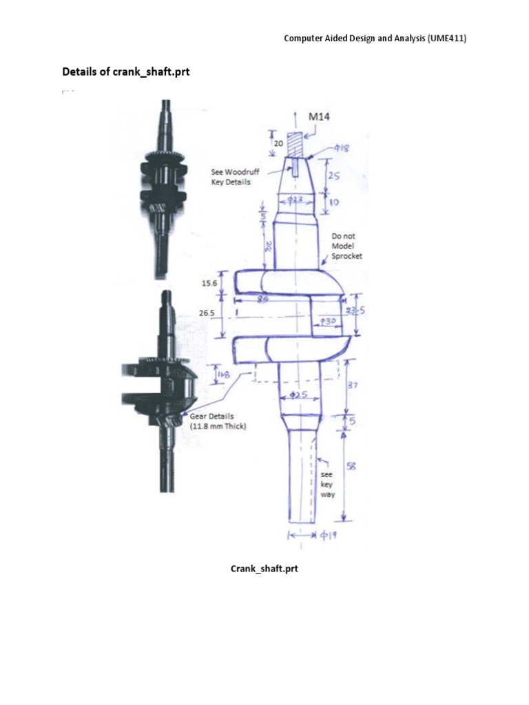 Crank Shaft CAD Design and Analysis | PDF