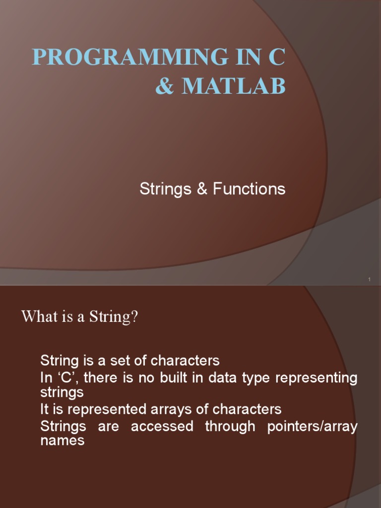 Programming in C & Matlab: Strings & Functions | PDF | Parameter ... Programming in C & Matlab: Strings & Functions | PDF | Parameter ...