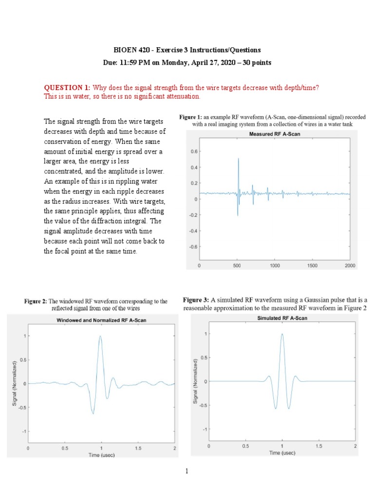BIOEN 420 Homework 3 | PDF | Spectral Density | Telecommunications Engineering