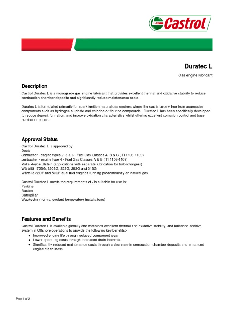 Duratec L PDS | PDF | Motor Oil | Mechanical Engineering