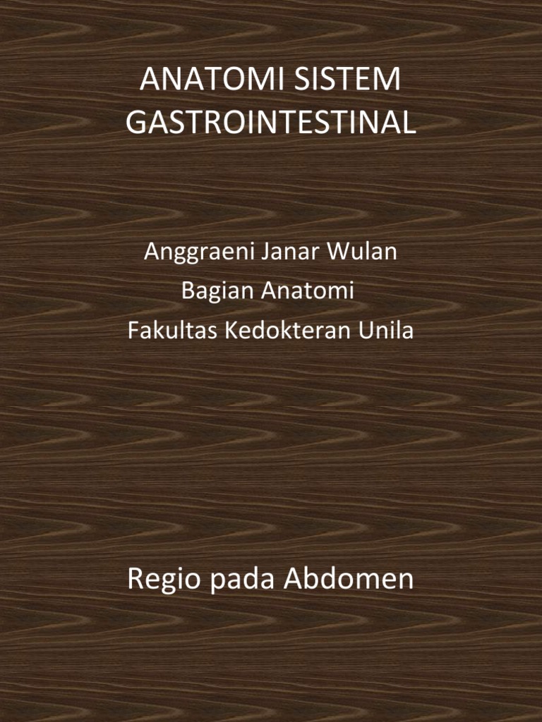 Anatomi Sistem Gastrointestinal | PDF