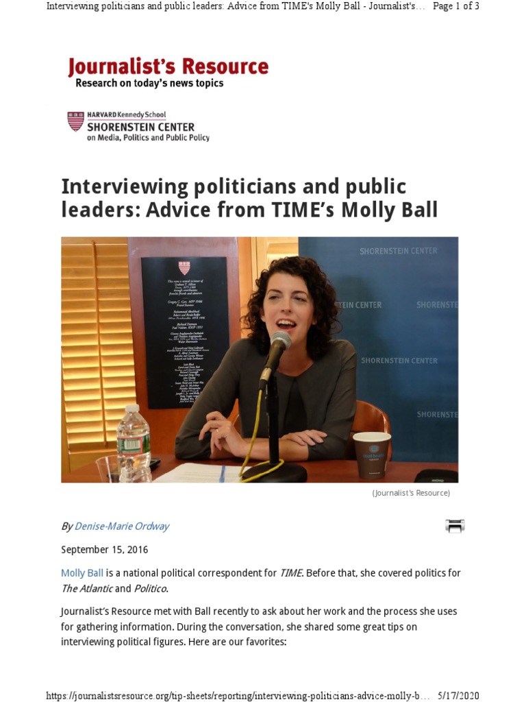 Tips for Interviewing Politicians | PDF | Public Sphere | Communication
