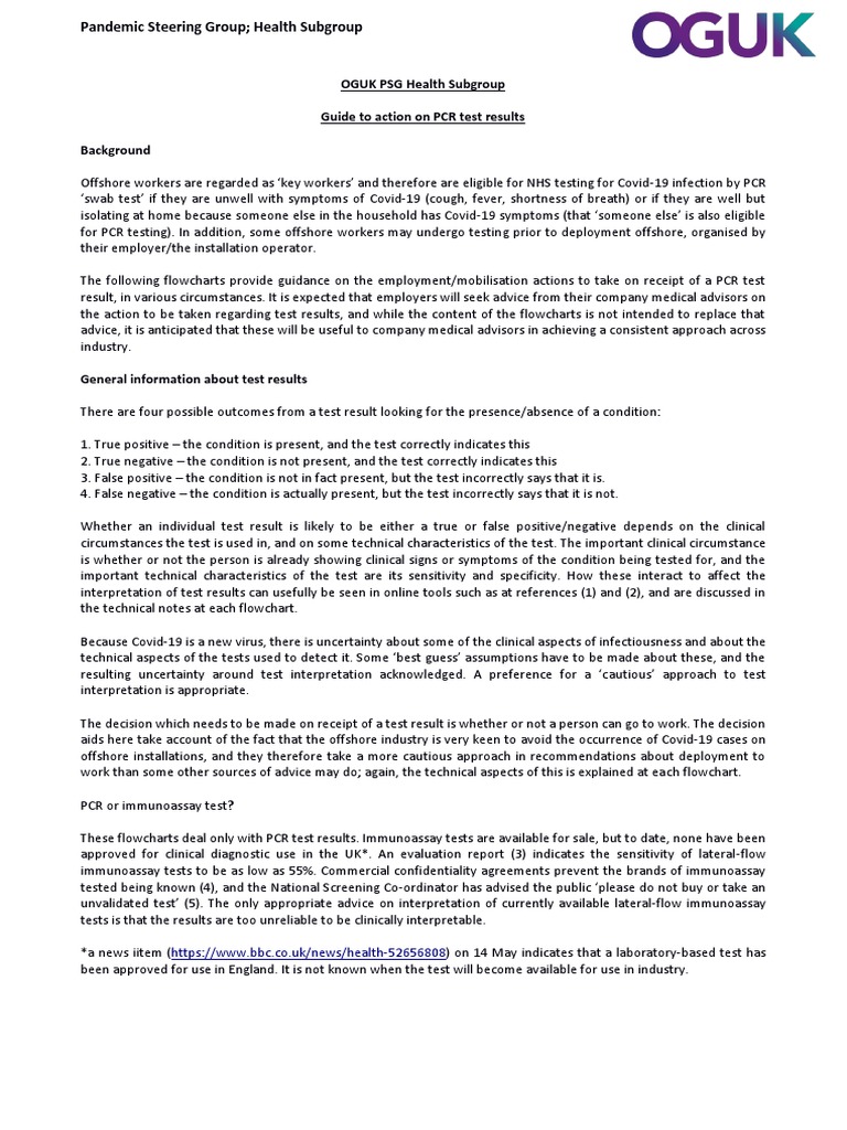 OGUK - Flow Charts PDF | PDF | Infection | Sensitivity And Specificity