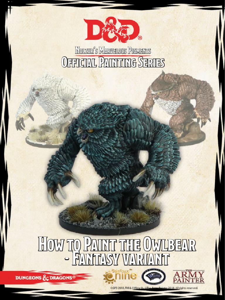 Owlbear Fantasy Painting Guide | PDF | Paint | Dungeons & Dragons
