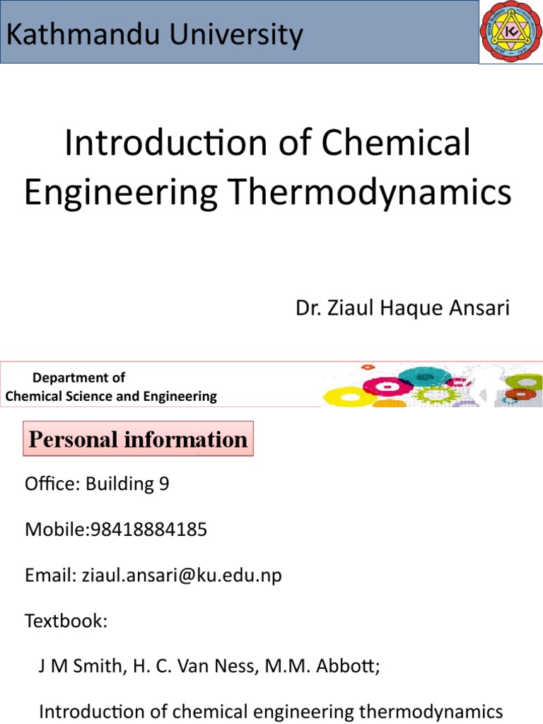 Introduction of Chemical Engineering Thermodynamics: Kathmandu ...