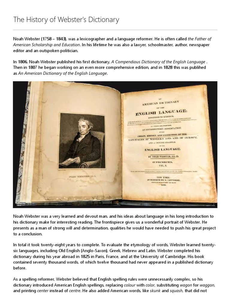 Websters Dictionary 1828 - Noah Webster | PDF | Dictionary | Writing