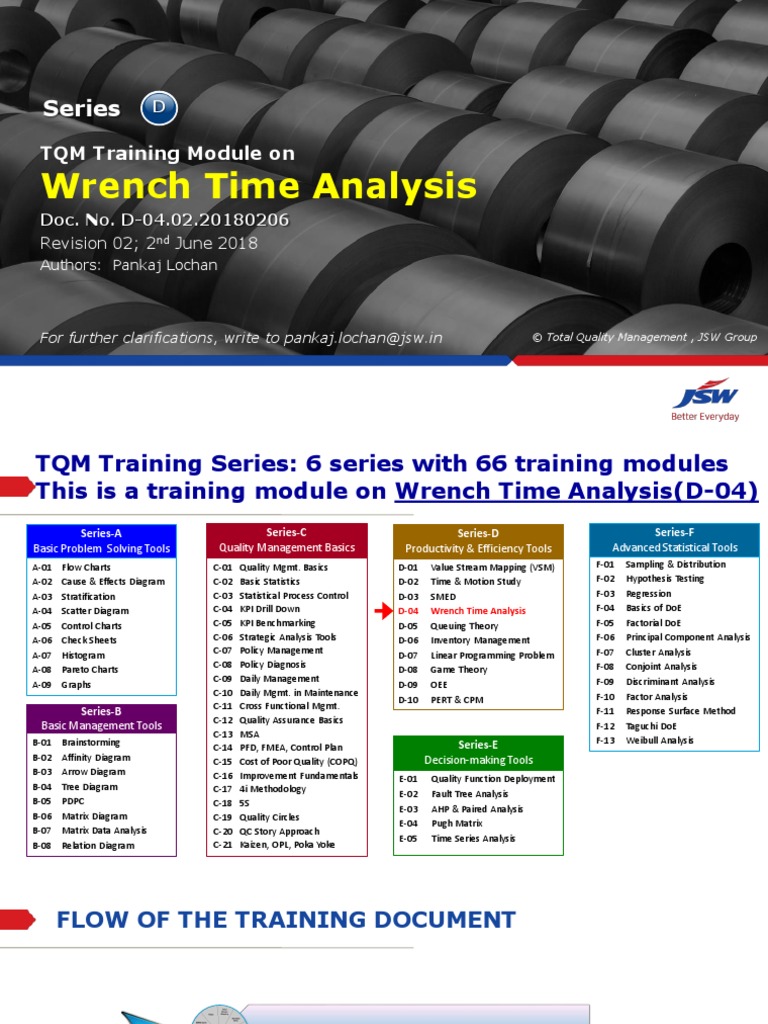 Wrench Time Analysis: Series | PDF | Time | Production And Manufacturing