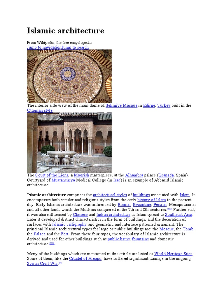 Islamic Architecture | PDF | Mosque | Dome