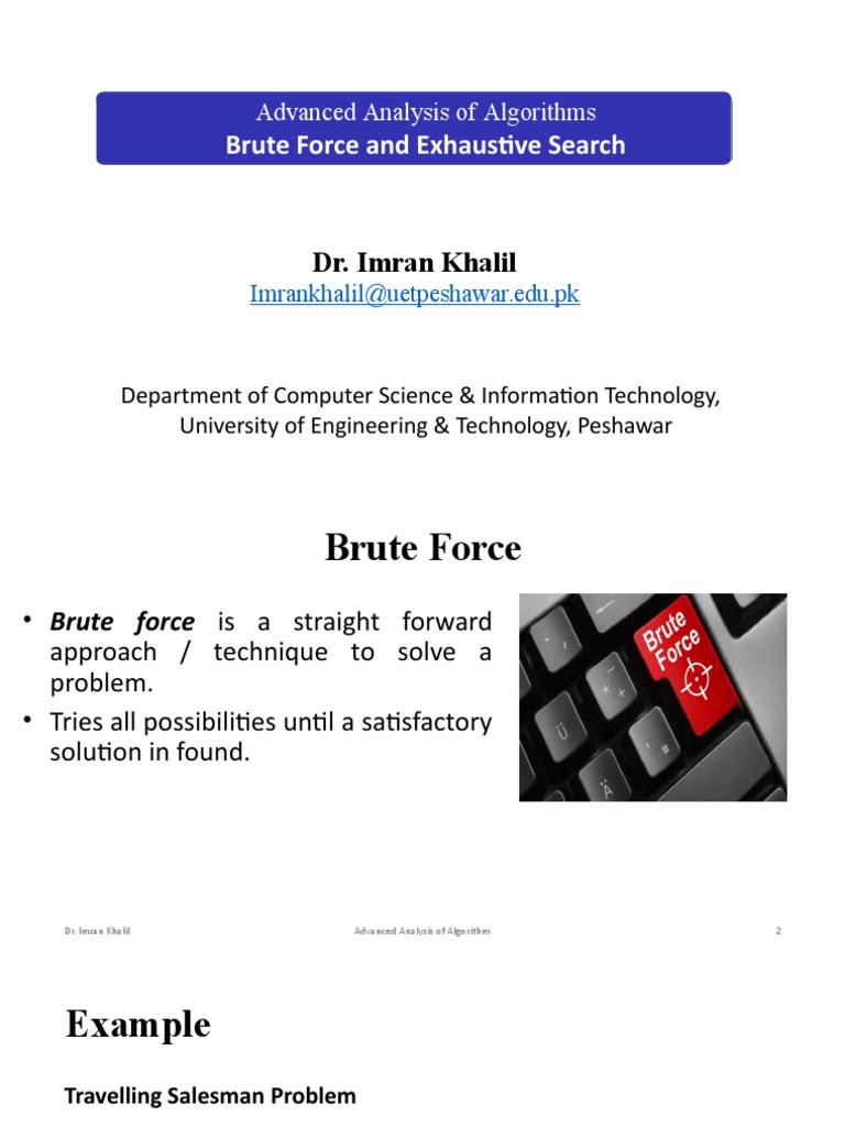 Lec - 05 AAA - Brute Force and Exhaustive Search | PDF | Time ...