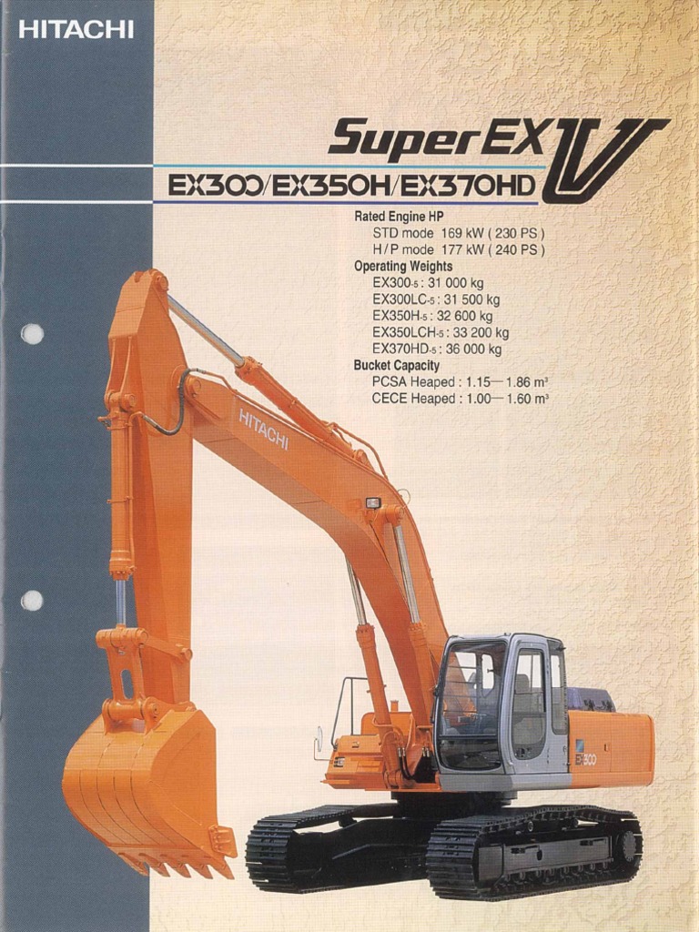 Hitachi Ex300-5 Excavator Brochure | PDF