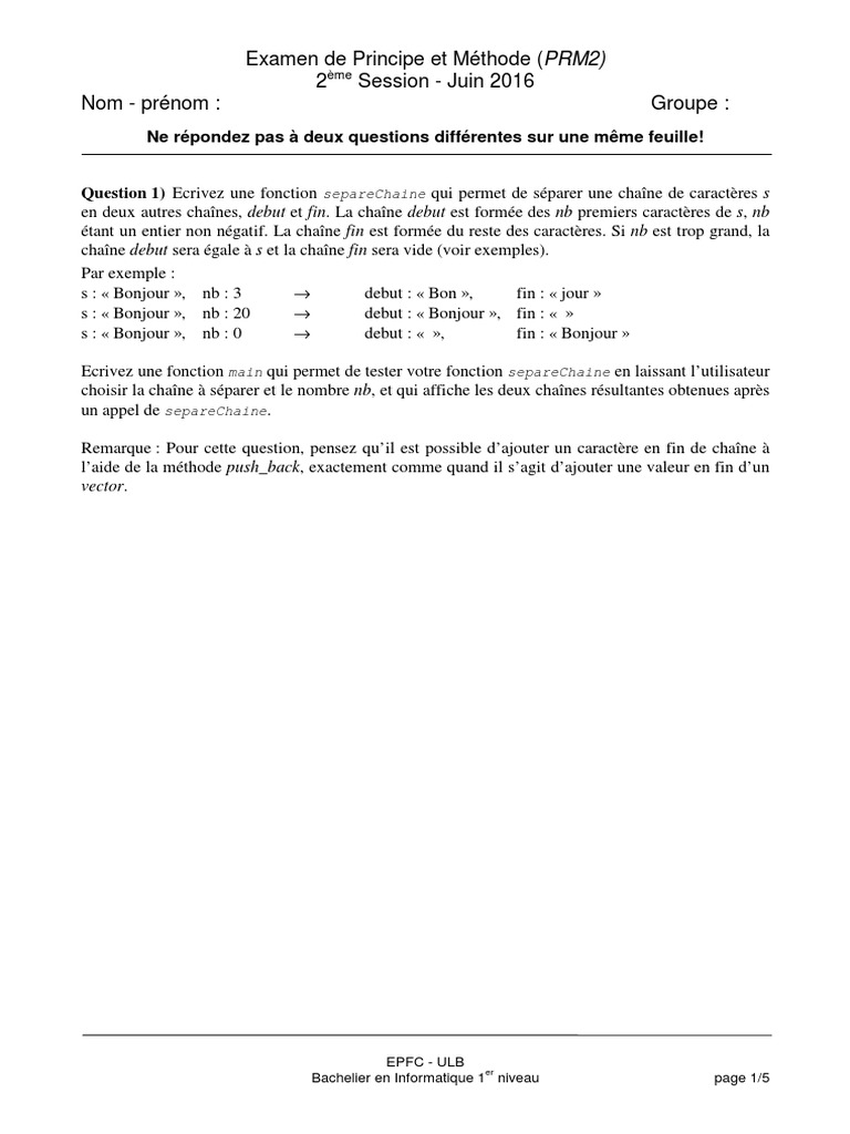 Examen prm2 2016 2s | PDF | Enseignement des mathématiques | Informatique et technologies de l ...