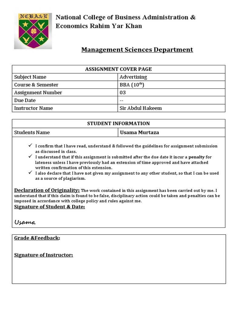 Advertising Assignment 03 | PDF | Advertising | Brand