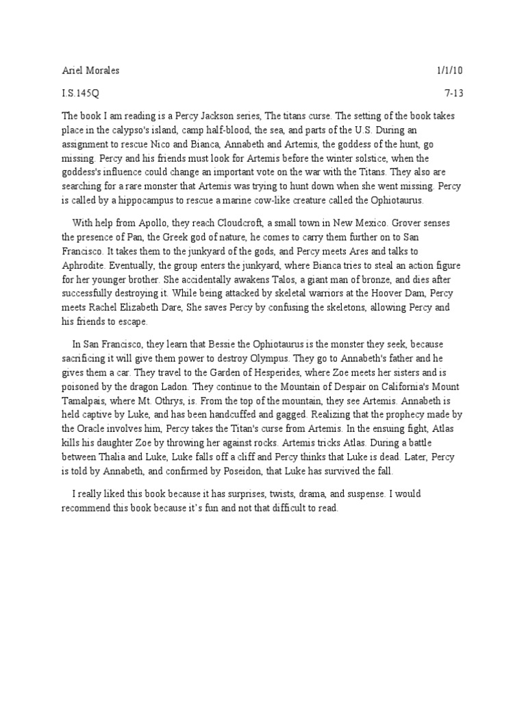 Titans Curse | PDF | Mythology | Rick Riordan