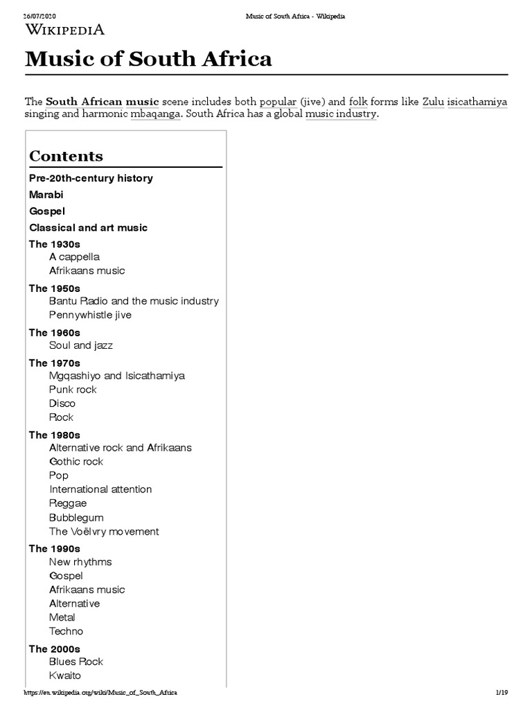 Music of South Africa | PDF | English Language Music | Performing Arts