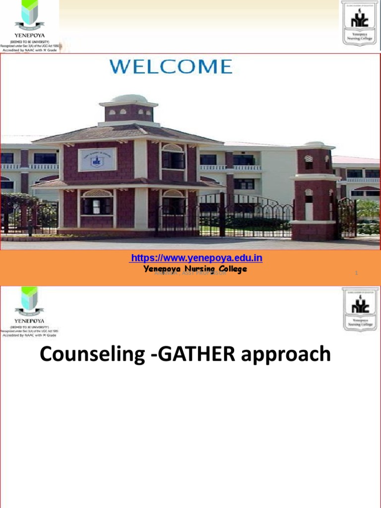 Counseling - GATHER approach-ANAND MLHP | PDF | Medicine | Health Care