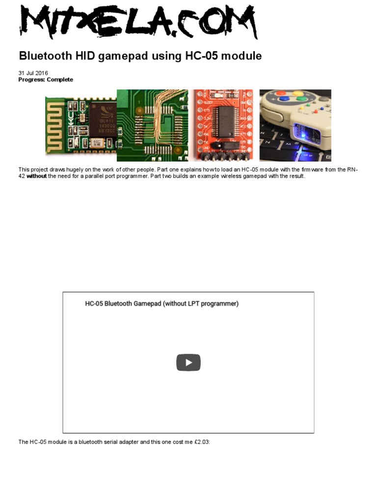 Bluetooth HID Gamepad Using HC-05 Module PDF | PDF | Electronics ...