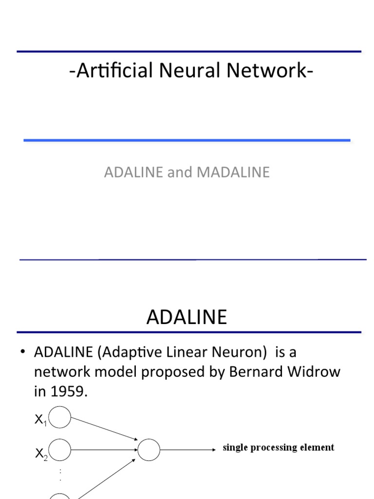 Ar$ficial Neural Network - : Adaline and Madaline | PDF | Algorithms ...