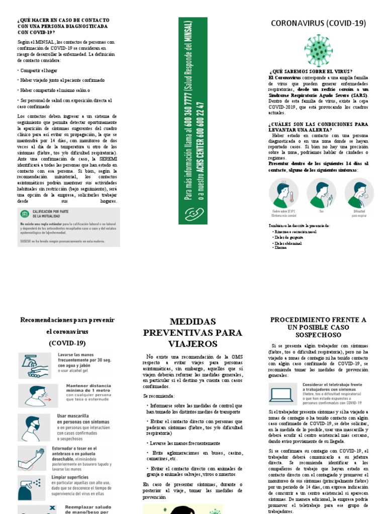 Triptico Coronavirus | PDF | Salud pública | Medicina