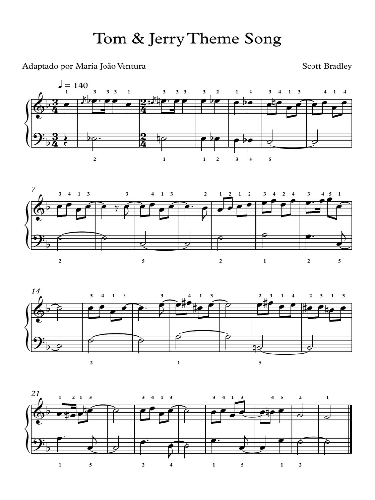 Tom & Jerry Theme Song - Partitura Completa | PDF