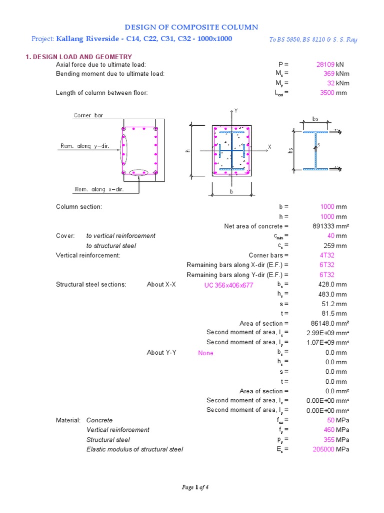 Composite Column Design 14 | Download Free PDF | Column | Mechanics
