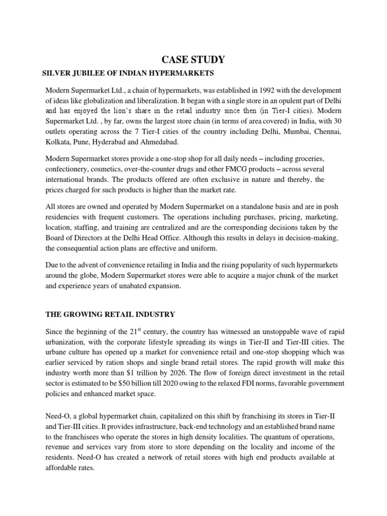 Modern Supermarket Case Study Analysis | PDF | Supermarket | Retail