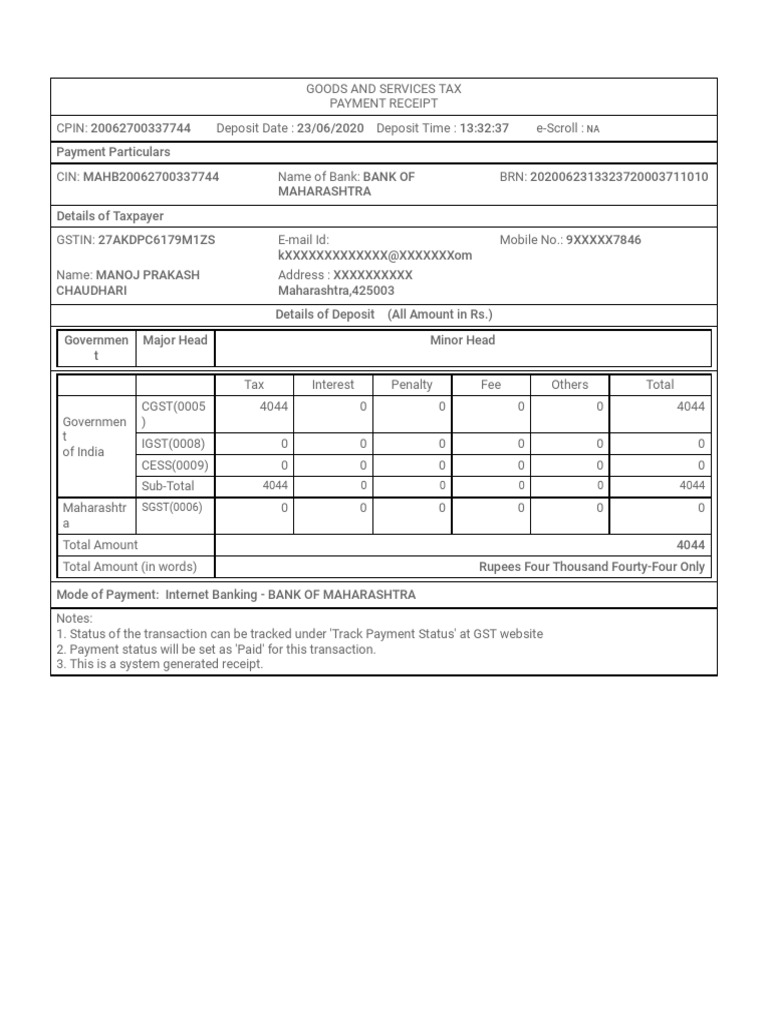 GST-Challan Receipt | PDF
