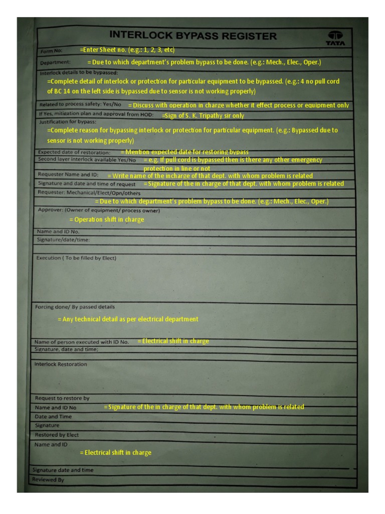 Interlock Bypass Procedure Guidelines | PDF | Science & Mathematics