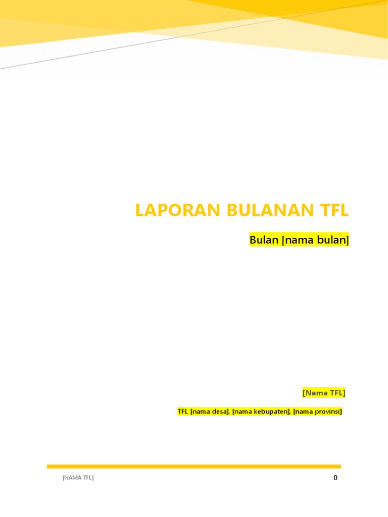 DRAFT Template Lap Bulanan TFL | PDF