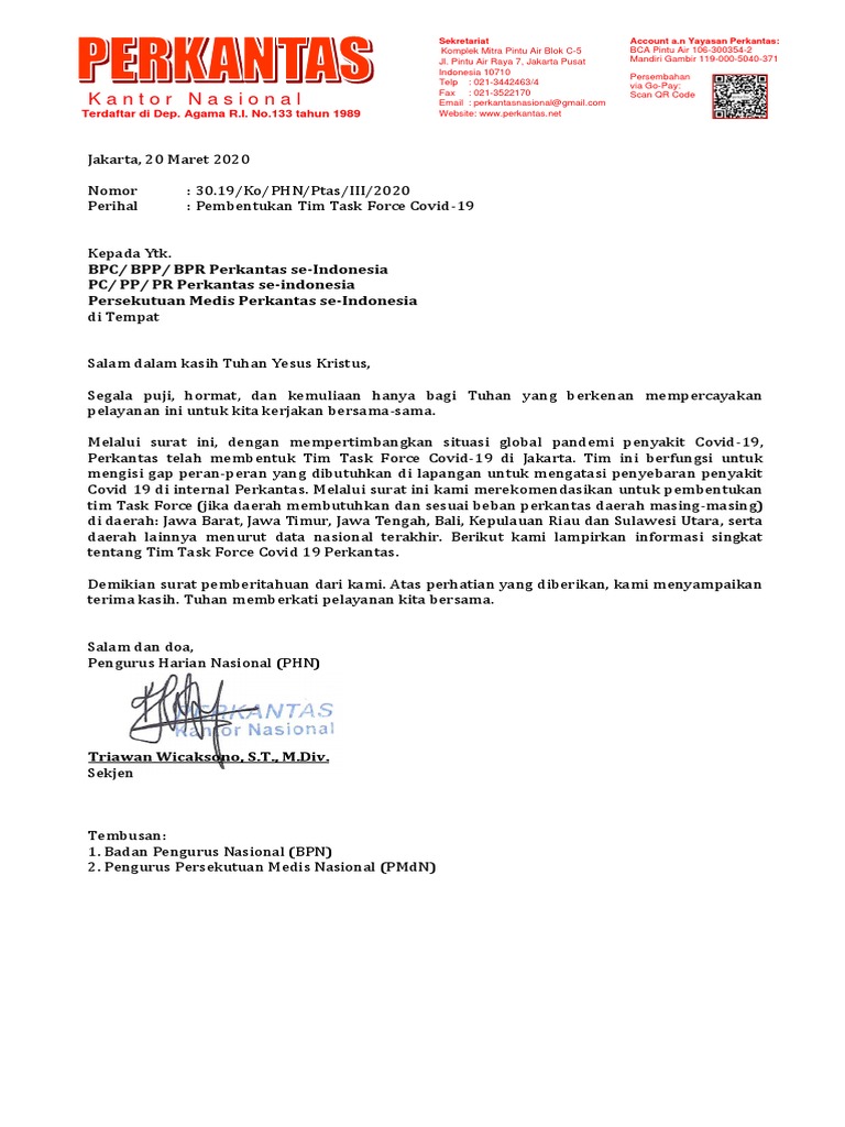 30.19 Surat Pembentukan Tim Task Force Covid-19 | PDF