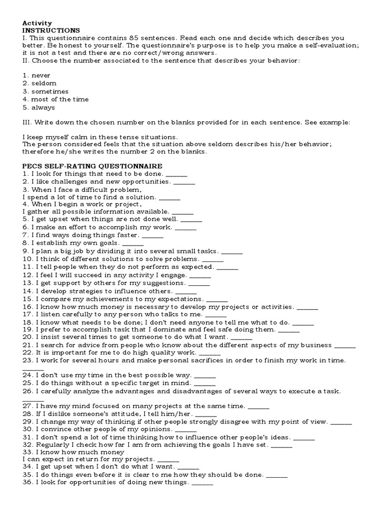 ENTREP Pecs ACTIVITY | Download Free PDF | Goal | Behavior Modification