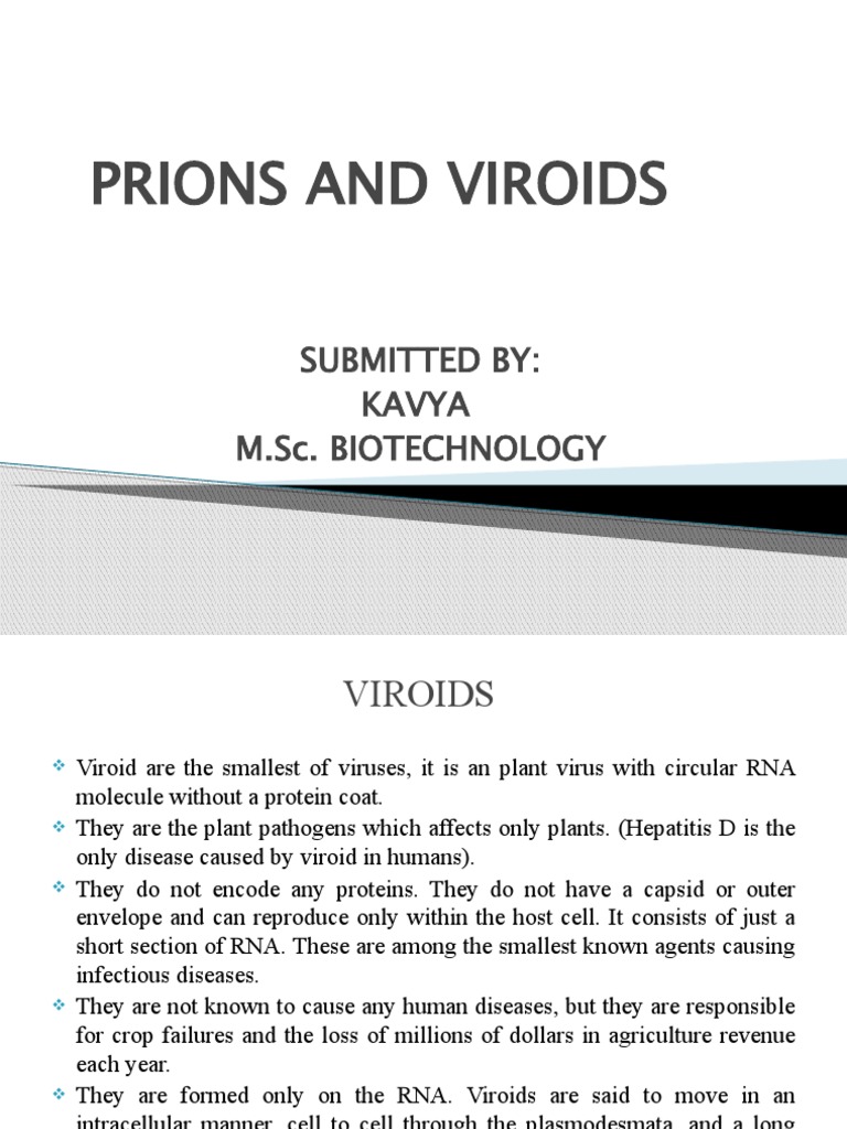 Viroids and Prions | PDF | Life Sciences | Diseases And Disorders