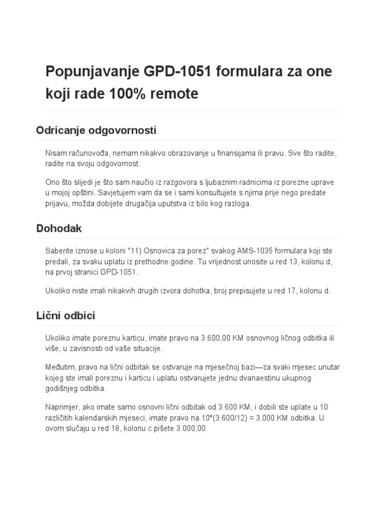 Popunjavanje gpd-1051 Za Remote PDF | PDF