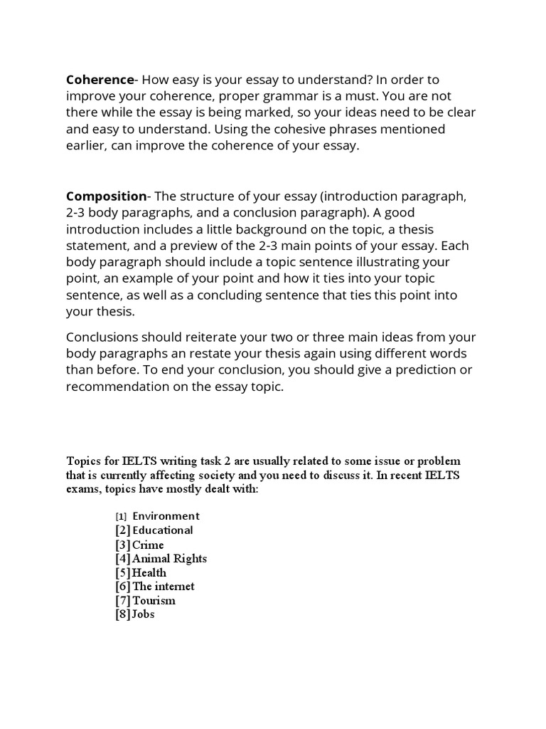 Coherence-How Easy Is Your Essay To Understand? in Order To | PDF ...