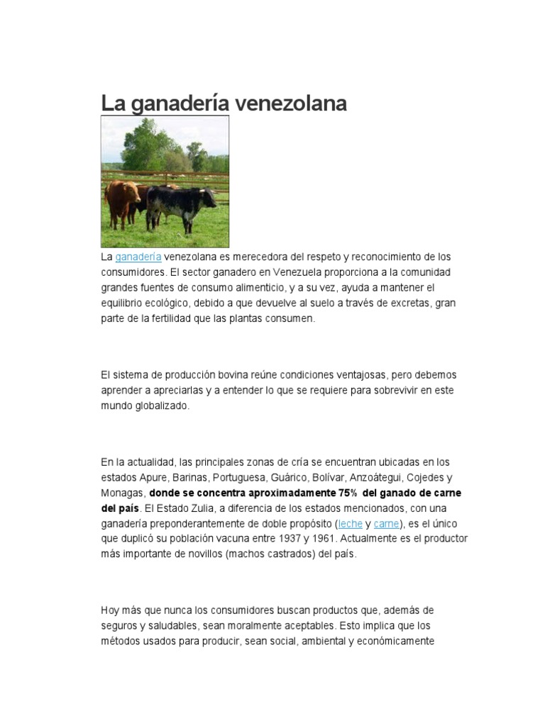 La Ganadería Venezolana | PDF | Carne | Vacas
