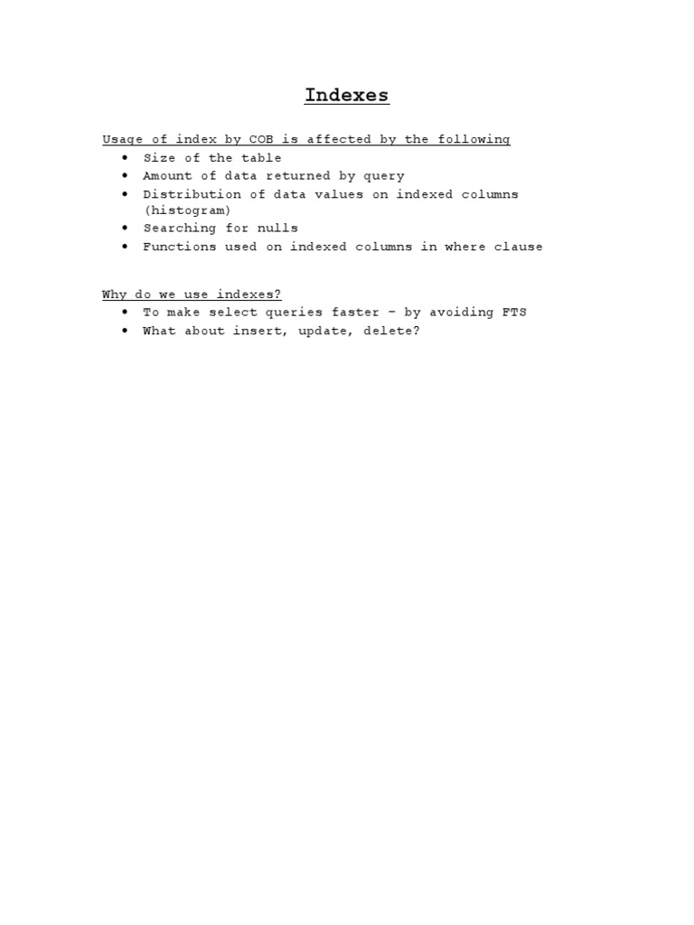 Indexes | PDF | Database Index | Table (Database) Indexes | PDF | Database Index | Table (Database)